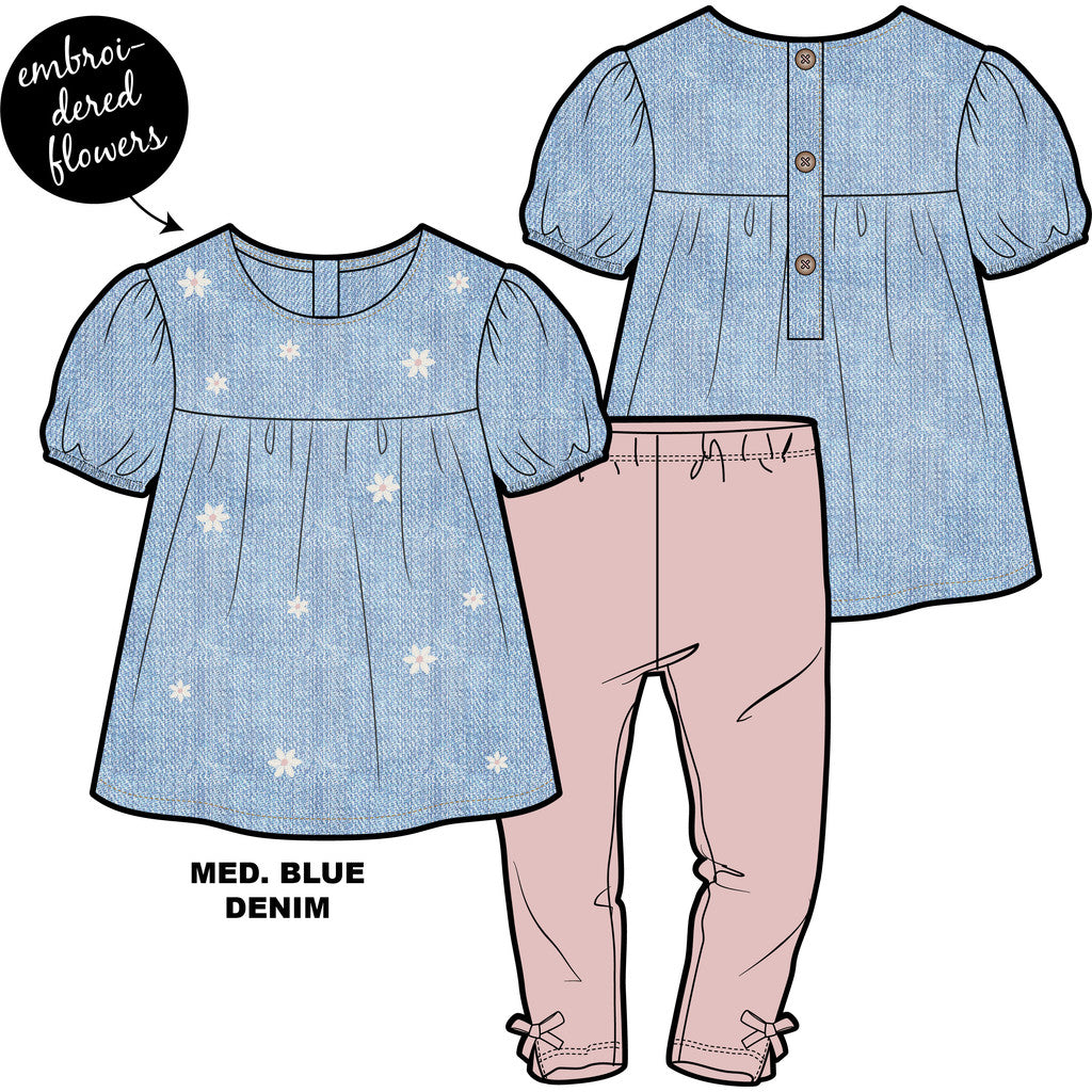 MID - Robe jean avec Legging – Ranger Mode Enfantine