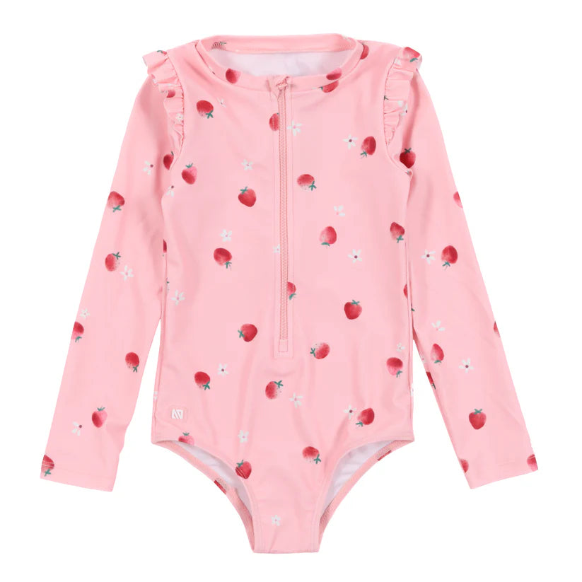 Nano - Maillot UV une-pièce Filles Rose Pâle fraise – Ranger Mode Enfantine